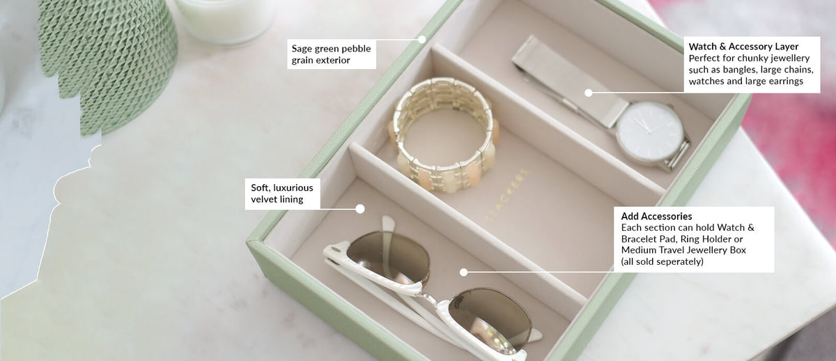 Classic 3-Compartment Watch/Accessory Layer - Sage – Stackers Singapore